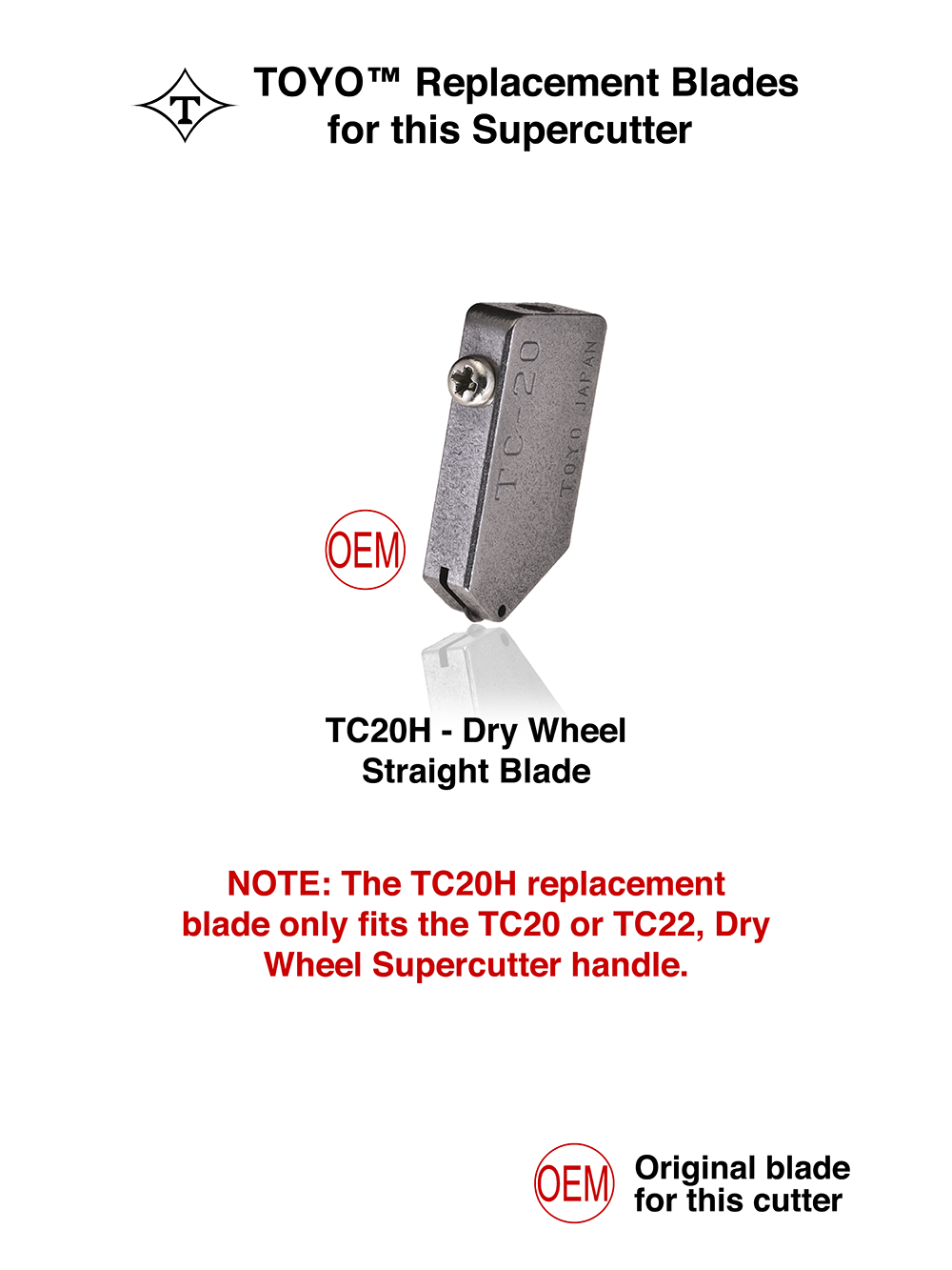 TC20 - TOYO™ Dry Wheel Supercutter - Straight Blade | TOYO Supercutters